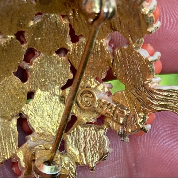 HAR | Jewelry | Vintage Har Peach Coral Rhinestone Turtle Brooch 2 ...